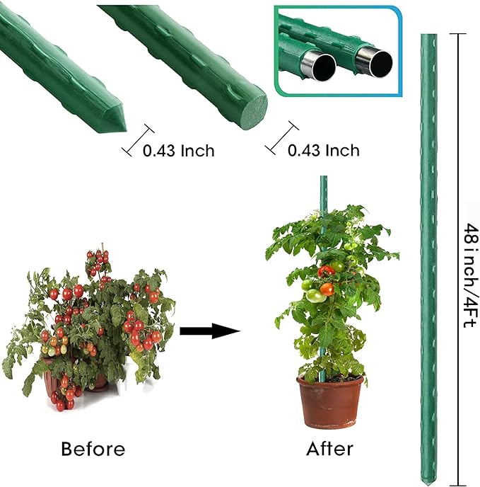 Sturdy Coated Steel Garden Stakes (available in lengths of: 2.5', 3 ...